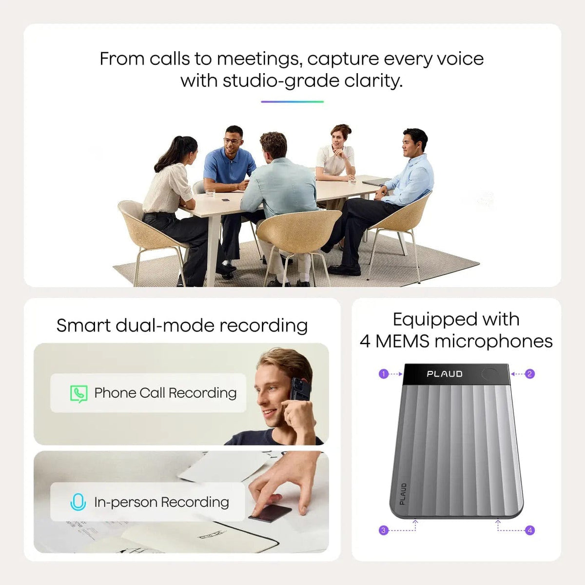 PLAUD.AI Note Pro Smart AI Note Taker | GPT-4o Meeting Recorder ...