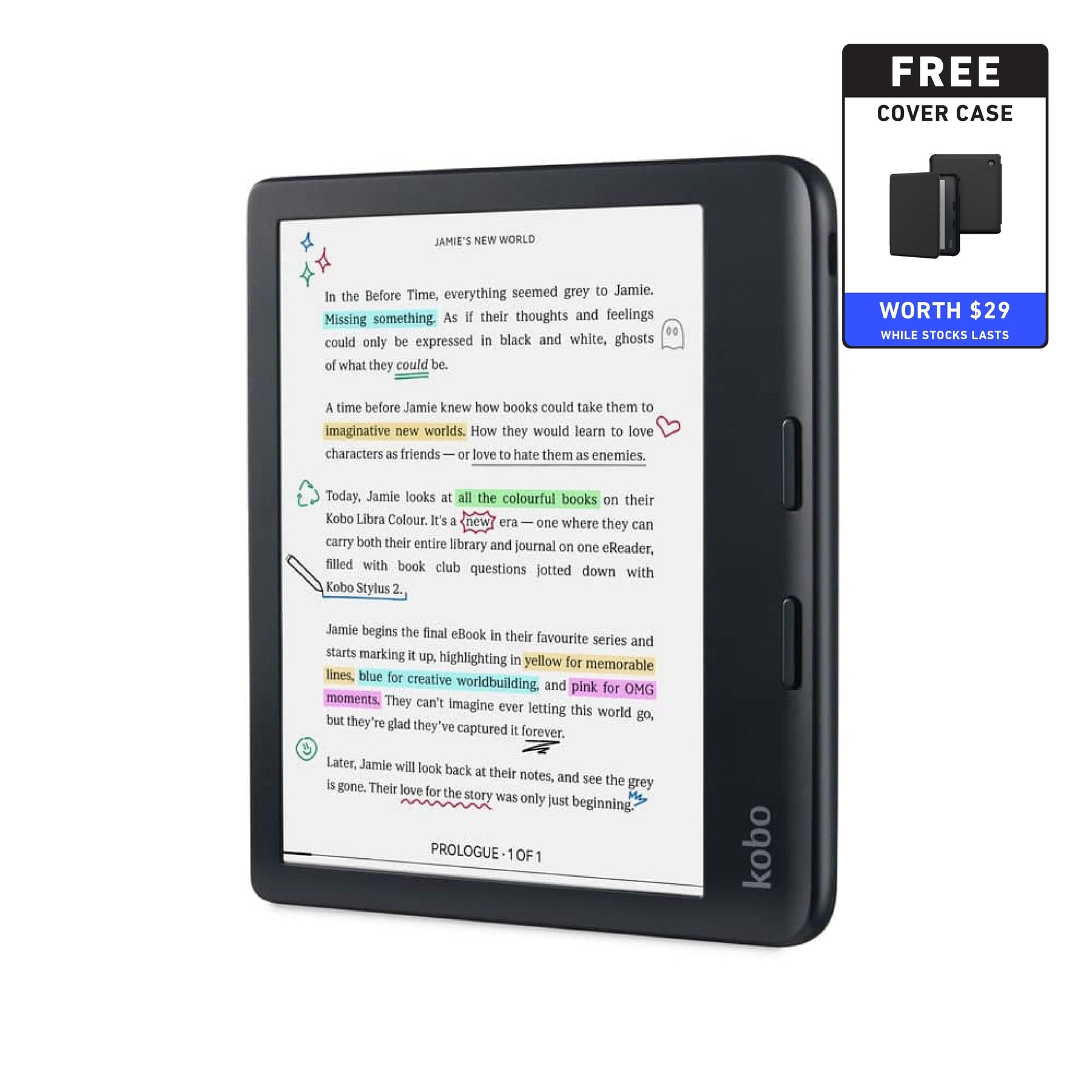 Kobo eReaders - Extra 5% off in cart + Free Casing