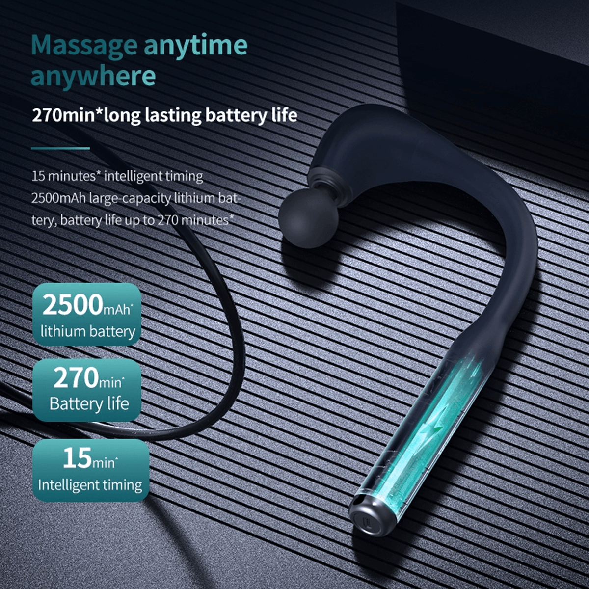 Philips PPM7331 Arc-Shaped Handheld Body Massager with 5-Speed Vibrati